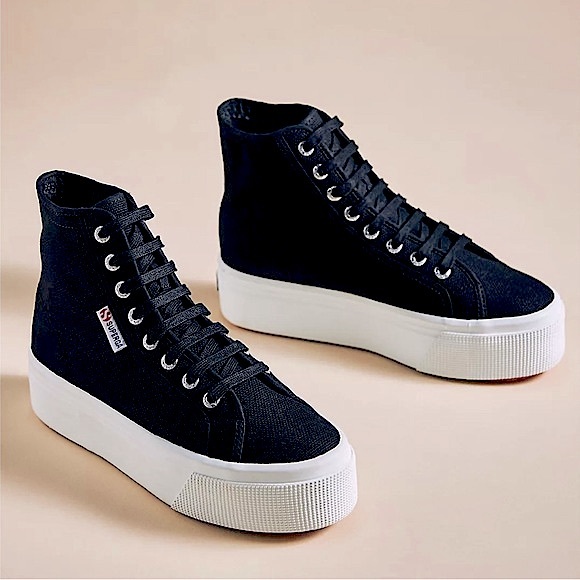 Superga | Shoes | Superga 278 Hightop Black Canvas Sneakers | Poshmark